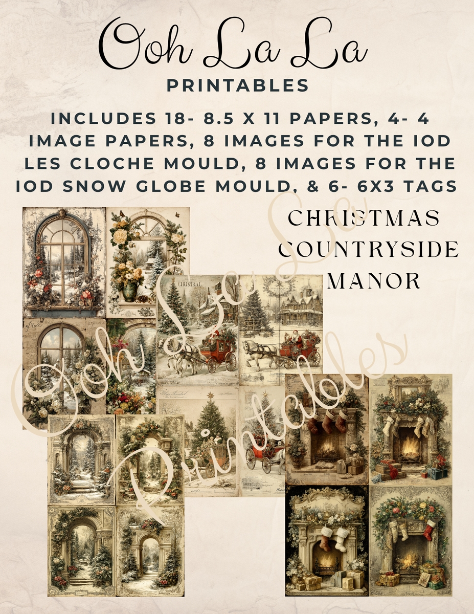 Christmas Countryside Manor- Ooh La La Printables – The Ooh La La Shop