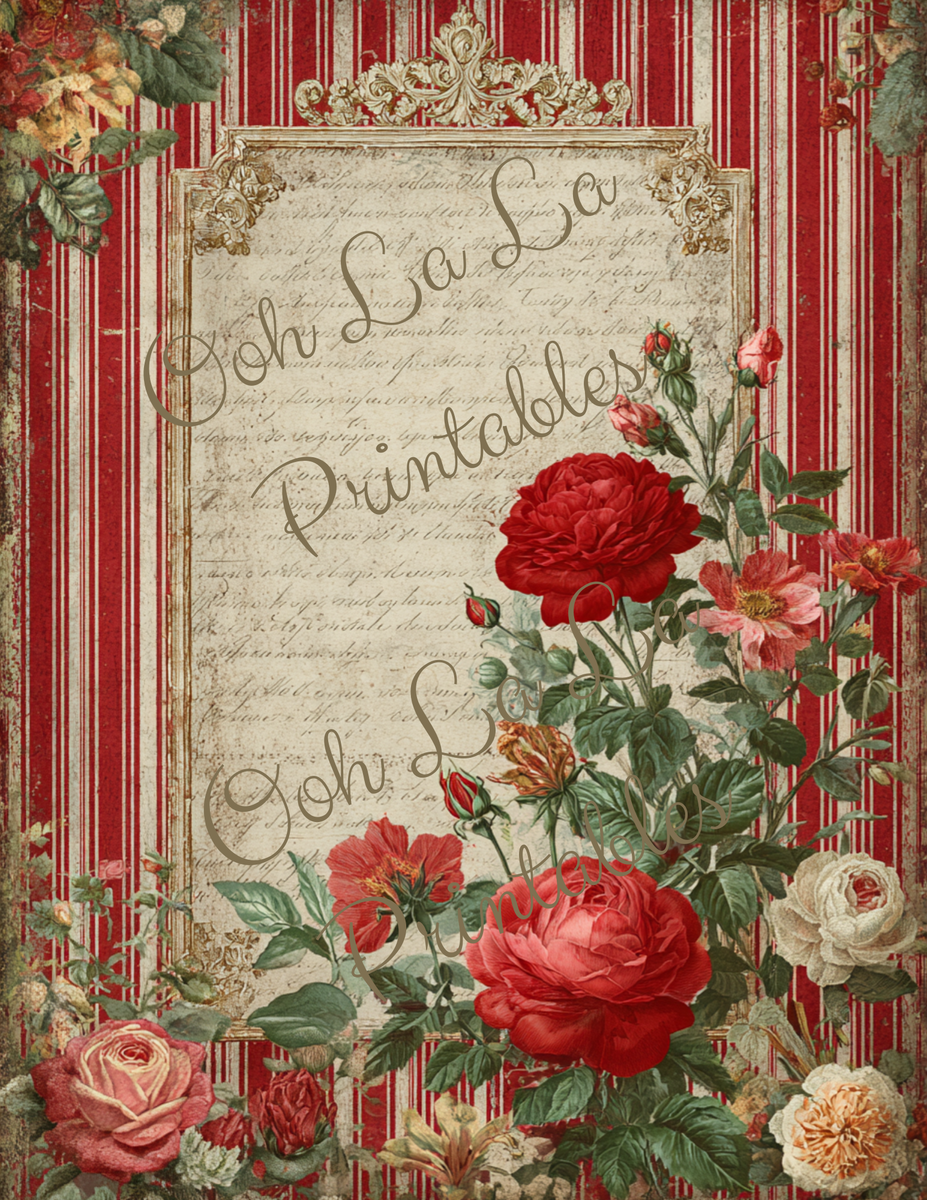 Red French Stripes- Ooh La La Printables – The Ooh La La Shop